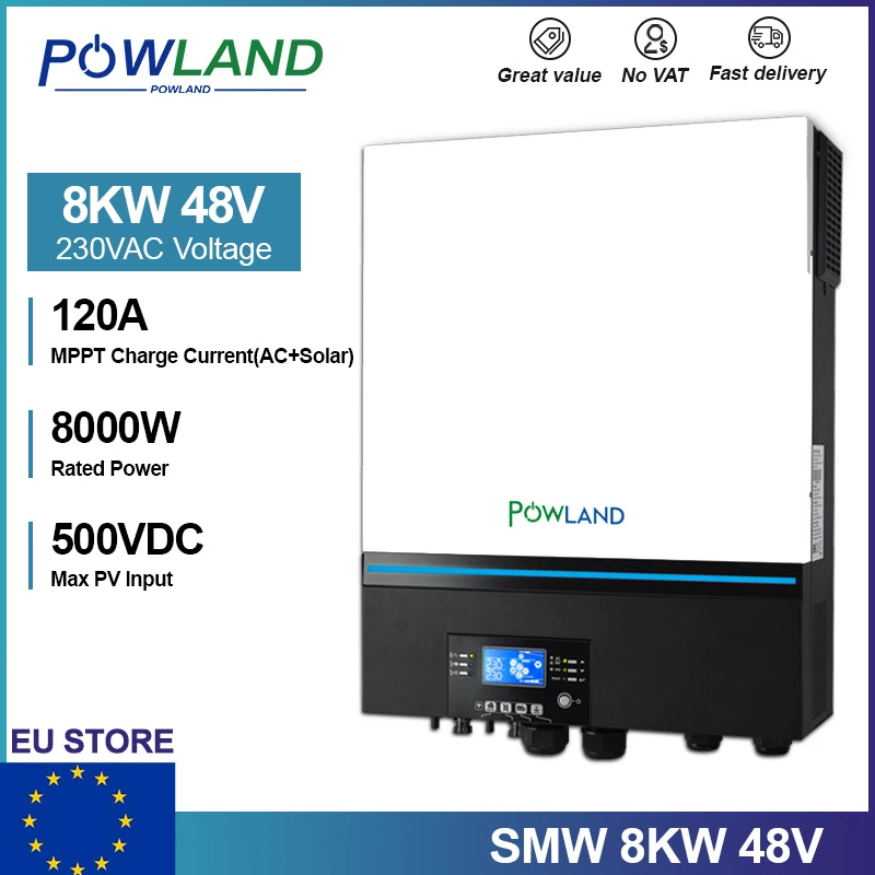 8000w Soalr Inverter 230v 48v Mppt 120a Pure Sine Wave 500vdc Pv Input Parallel Solar Charger ...