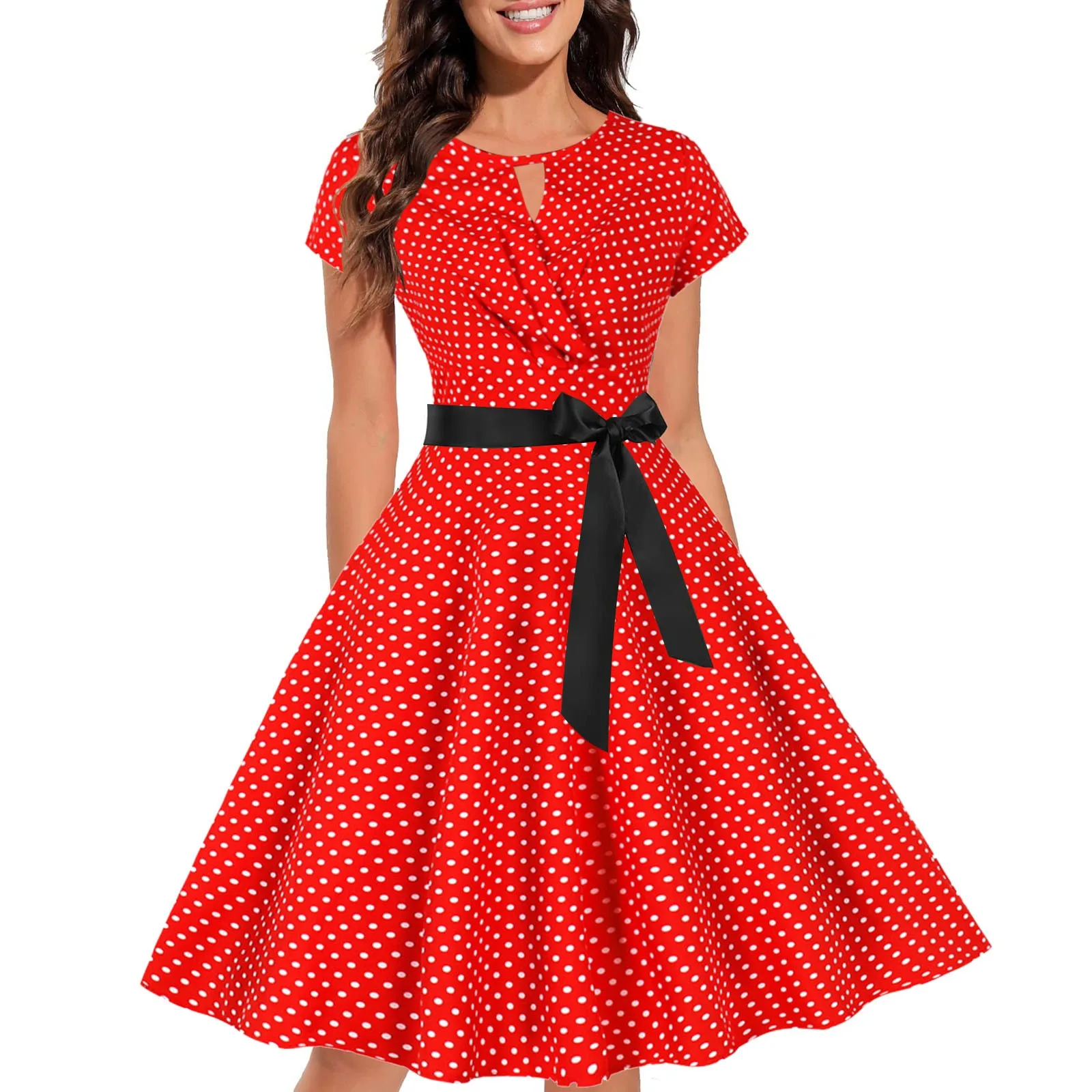 Sexy-Retro-Red-Polka-Dot-Dress-for-Women-France-Vintage-Dress-50s-60s ...