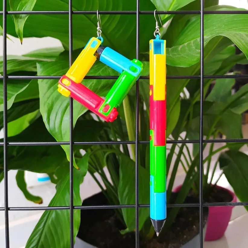 Donarsei-Creative-Foldable-Ballpoint-Pen-Drop-Earrings-For-Women-Funny ...