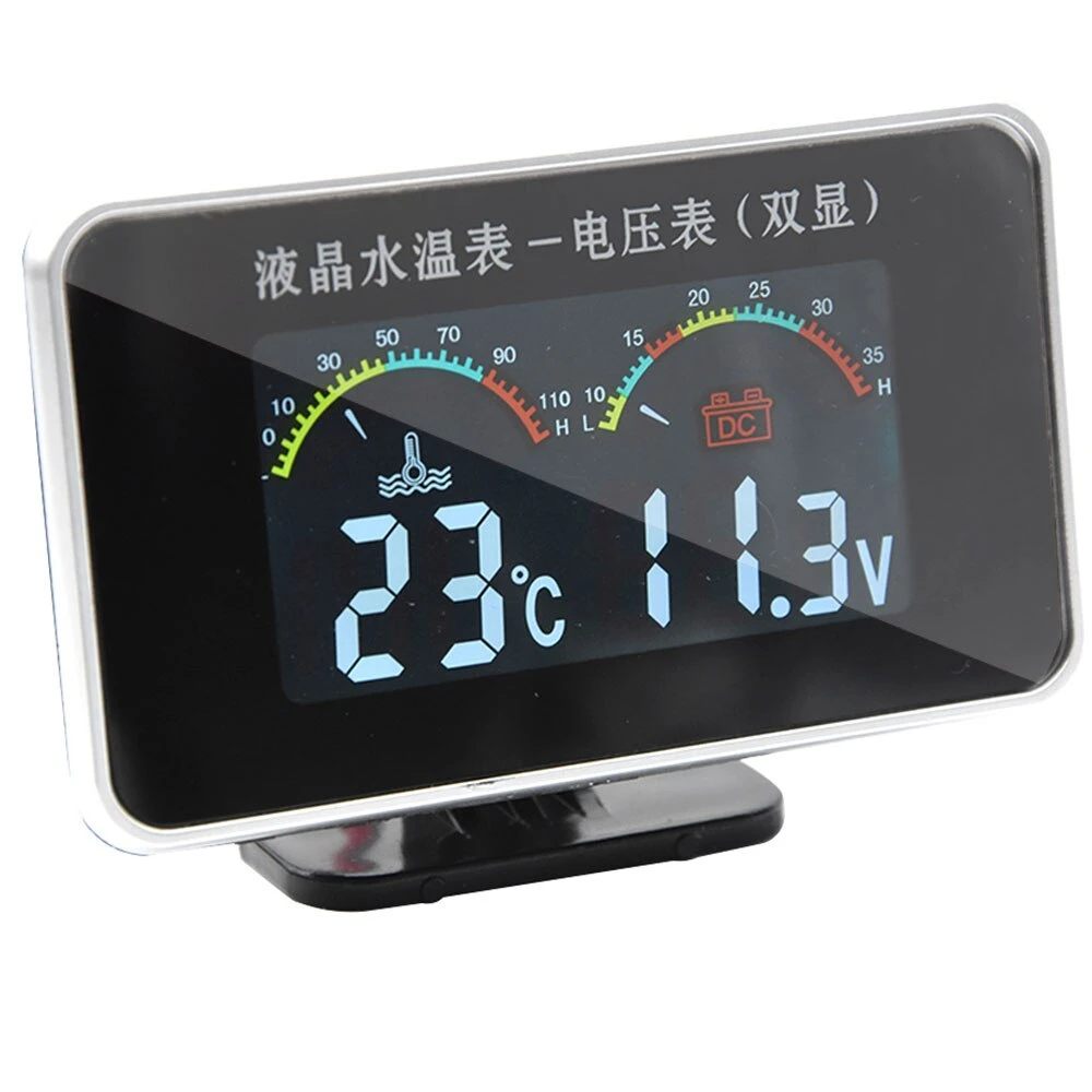 Waterproof LCD Digital Car Truck Voltmeter Water Temp Gauge Temperature ...