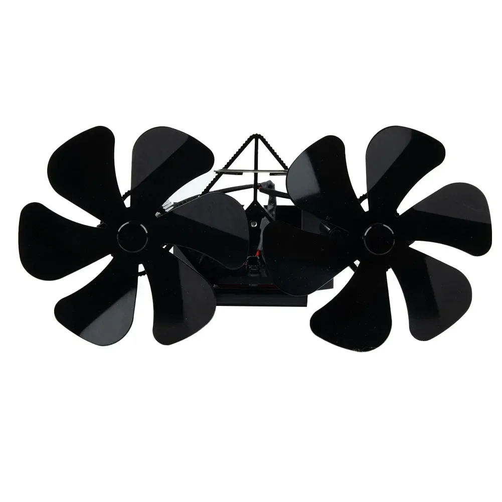 Wall-Mounted-Heat-Powered-Fireplace-Fans-Dual-Head-12-Blade-Fireplace ...