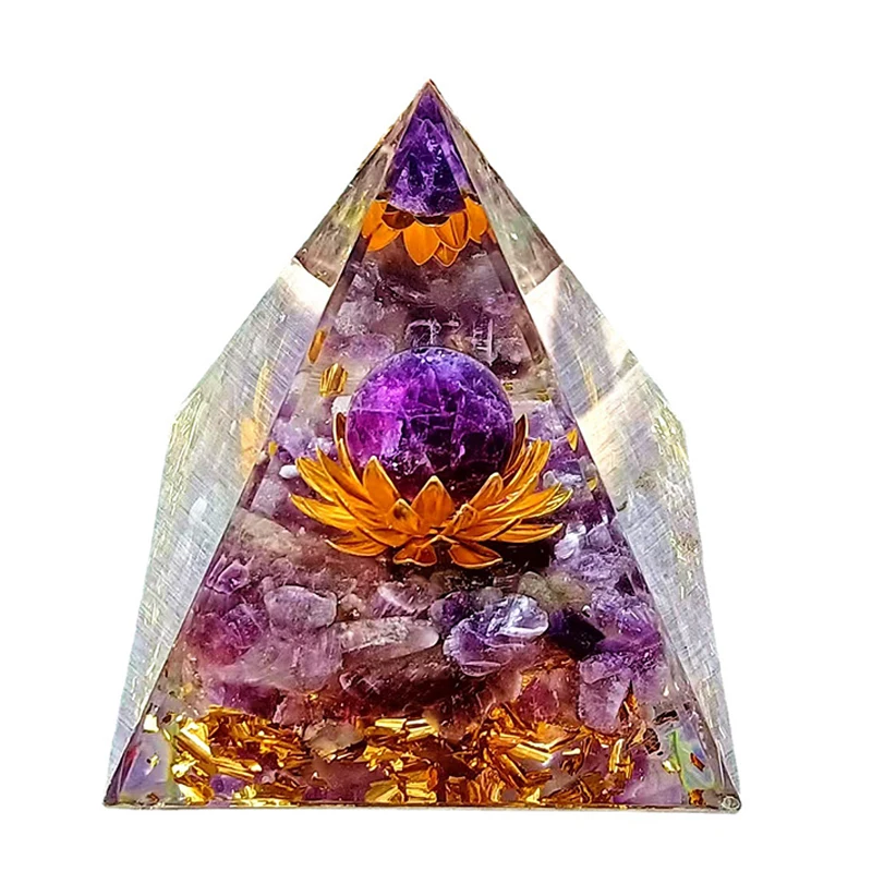 Handmade-Orgone-Energy-Orgonite-Pyramid-Amethyst-Chakra-Generator ...
