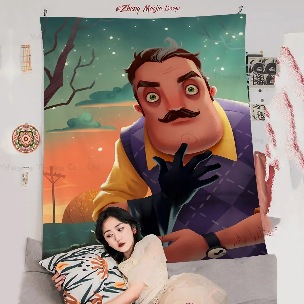 Game-HELLO-N-NEIGHBOR-Anime-Tapestry-Hanging-Tarot-Hippie-Wall-Rugs ...