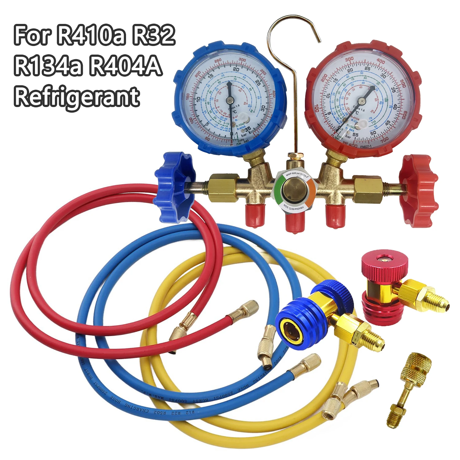 R410A-R32-R134a-R404A-Manifold-Gauge-Set-HVAC-A-C-Refrigeration-Charging-Service-with-Hoses ...
