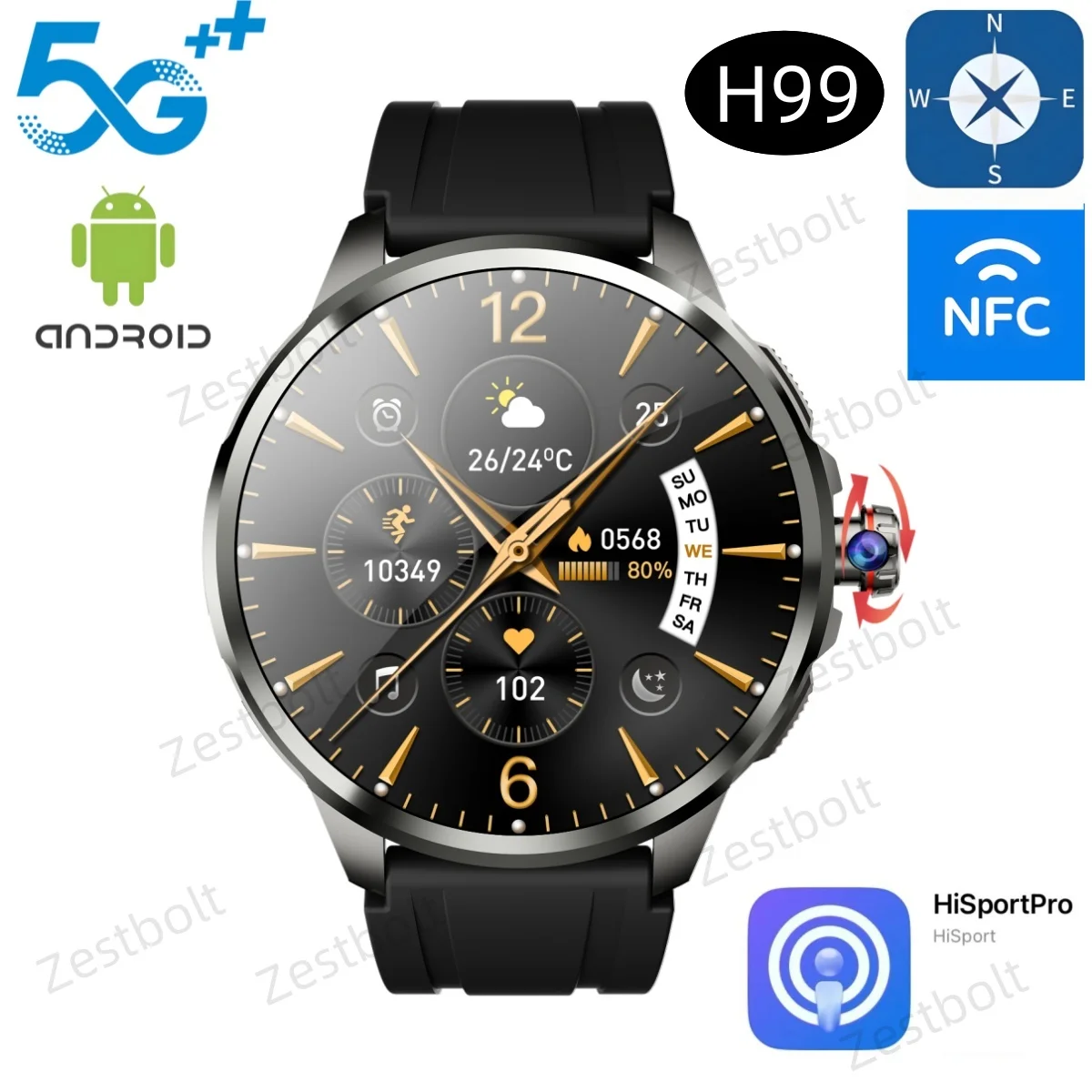 Relógio inteligente H99 original Android relógios smartwatch masculino ...