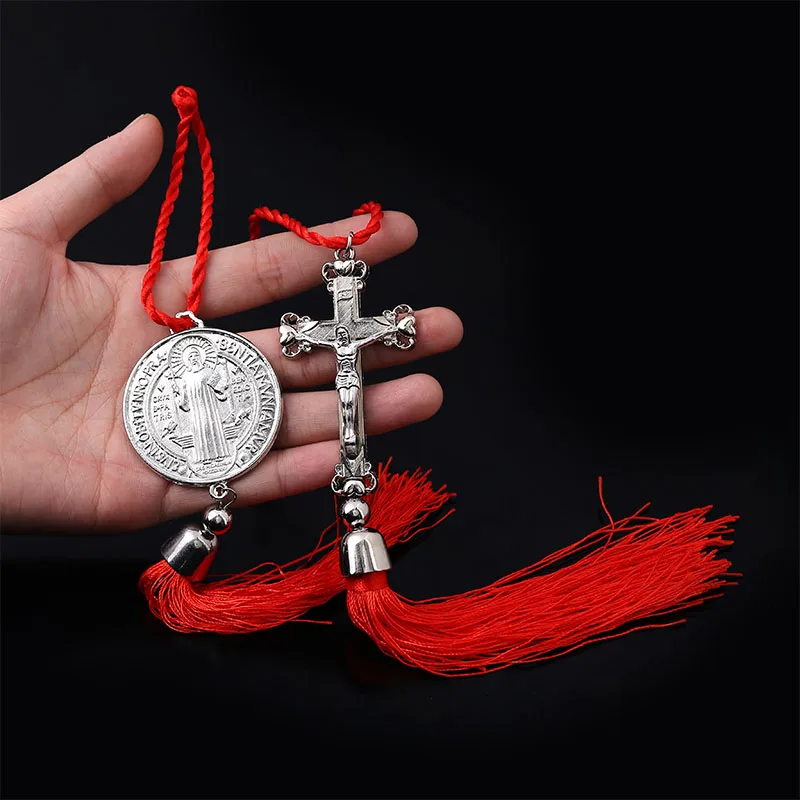 Catholic-car-decoration-Christian-religion-Jesus-Saint-Benedict-tassel ...