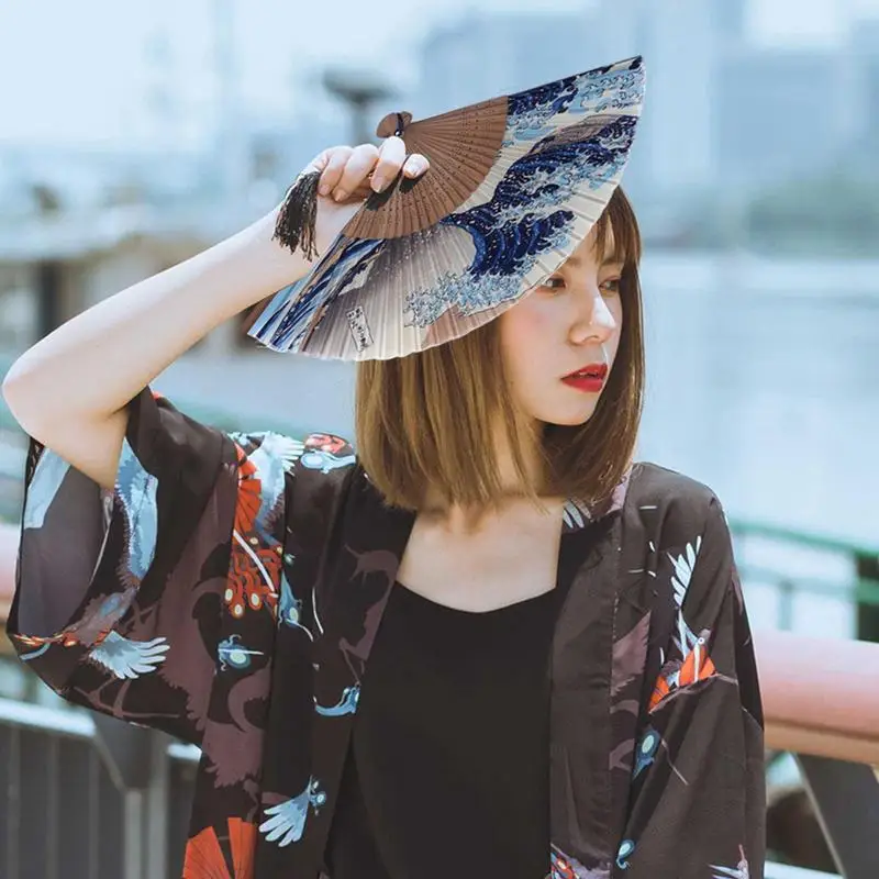 Japanese-Fan-Printing-Hand-Folding-Vinatge-Portable-Japanese-Wave ...