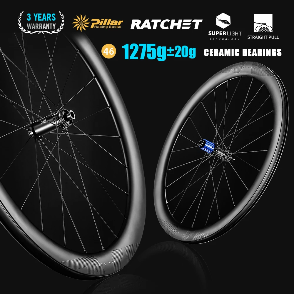 2024-RYET-SuperLight-Road-Carbon-Wheels1275g-Ceramic-Tubless-Clincher ...