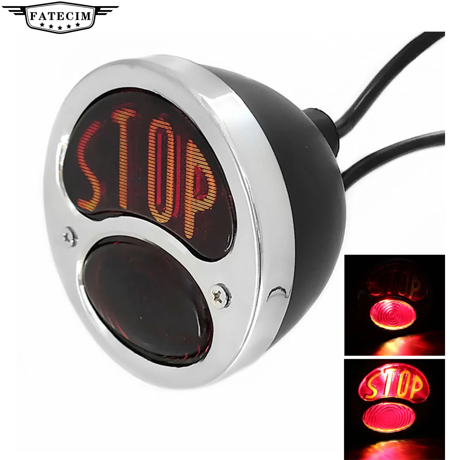 Motorcycle Vintage retro "Stop" Tail light Brake Lamp For Harley ...