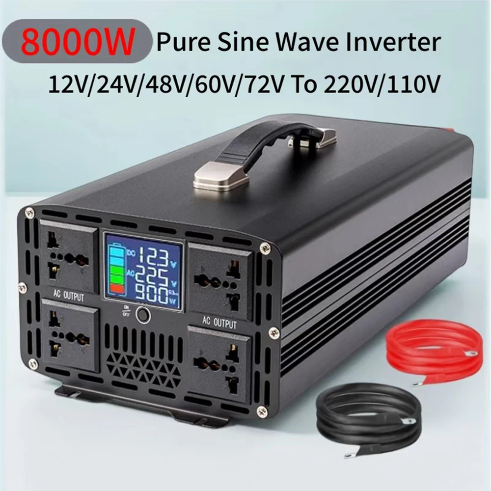 Pure Sine Wave Inverter DC 12V/24V/48V/60V/72V To AC 220V/110V 2000W ...