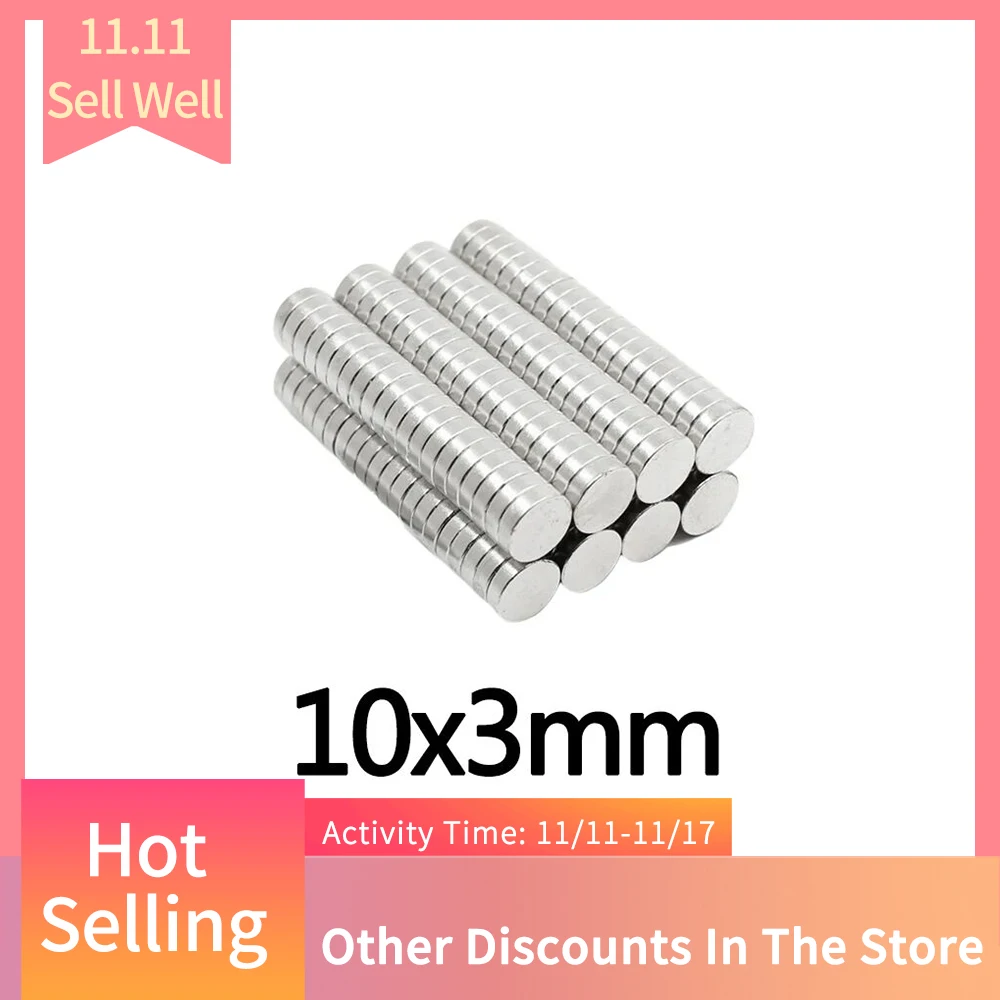 10-200pcs-Permanent-NdFeB-Super-Strong-Powerful-Magnets-10x3-mm-N35 ...