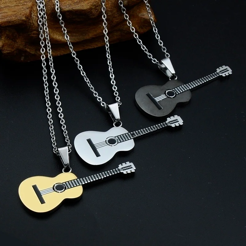 New-Creative-Guitar-Pendant-European-and-American-Music-Jewelry-Man ...