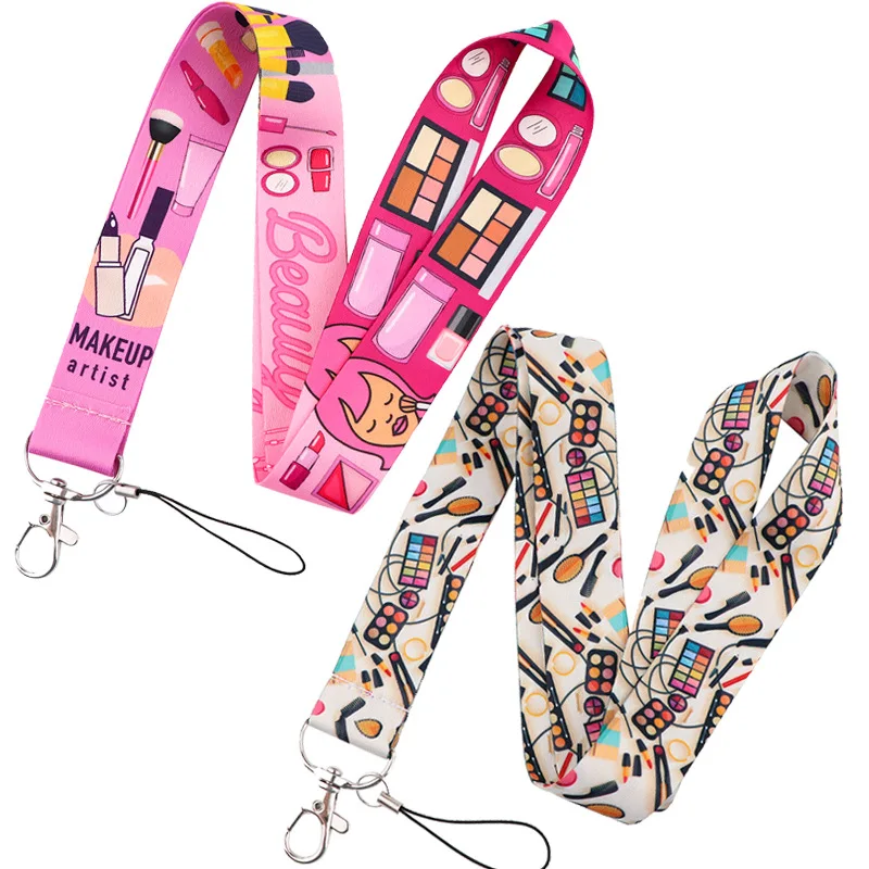 Makeup-Artist-Cartoon-Key-Lanyard-ID-Badge-Holders-Animal-Phone-Neck ...