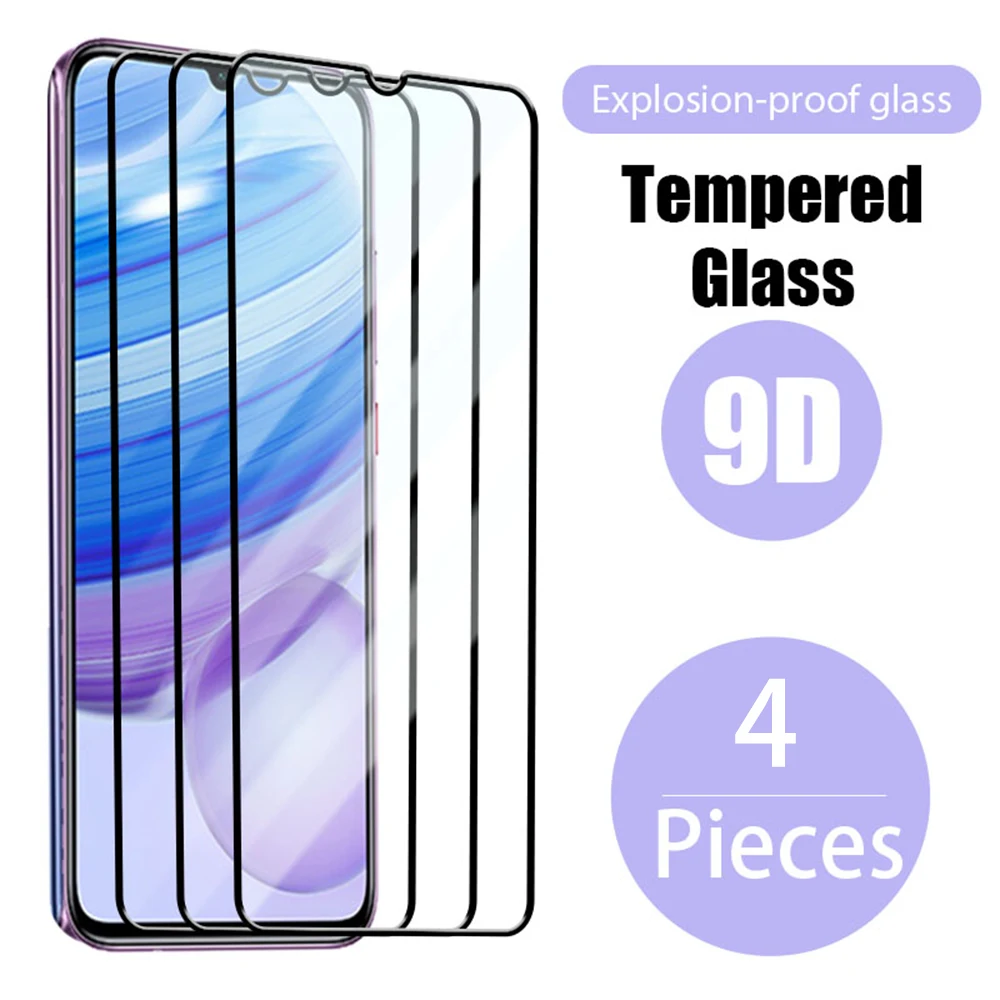 4Pcs Full Cover Tempered Glass On Xiaomi Poco X3 X4 Pro F3 F4 GT Screen ...