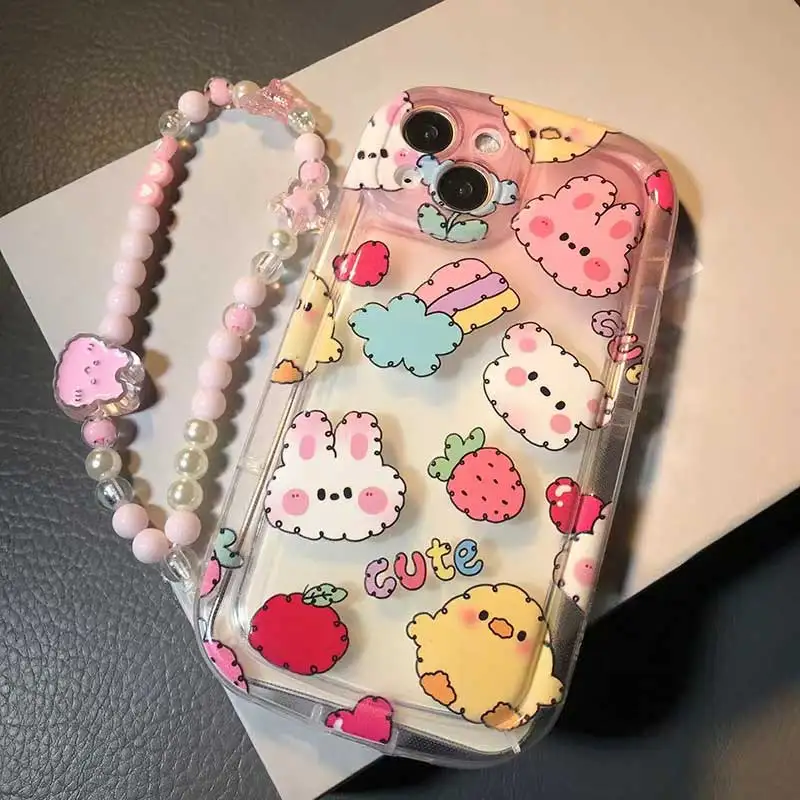 Cartoon-3D-Rabbit-Flower-Pink-Girl-Cute-Case-For-Honor-X8-X7-X9-X6-X6S ...