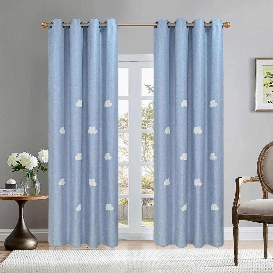 1PC-Cartoon-Embroidery-Cloud-Curtain-for-Children-s-Room-Modern-Window-Bedroom-Treatment-Blue ...