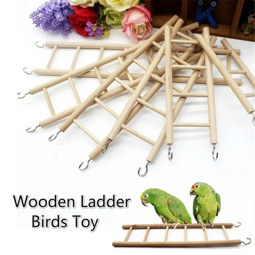 Wooden-Ladder-Swing-Scratcher-Climbing-Ladder-Hamsters-Parrot-Toys-Pet ...