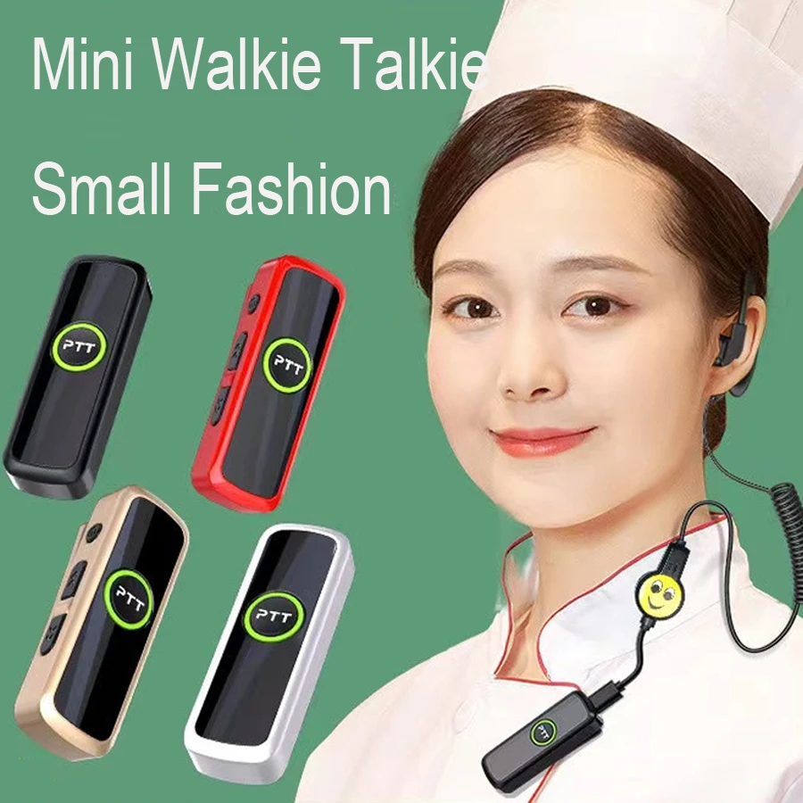 Small-Compact-Wireless-Mini-Walkie-Talkie-Ear-Hook-Two-Way-Radio ...