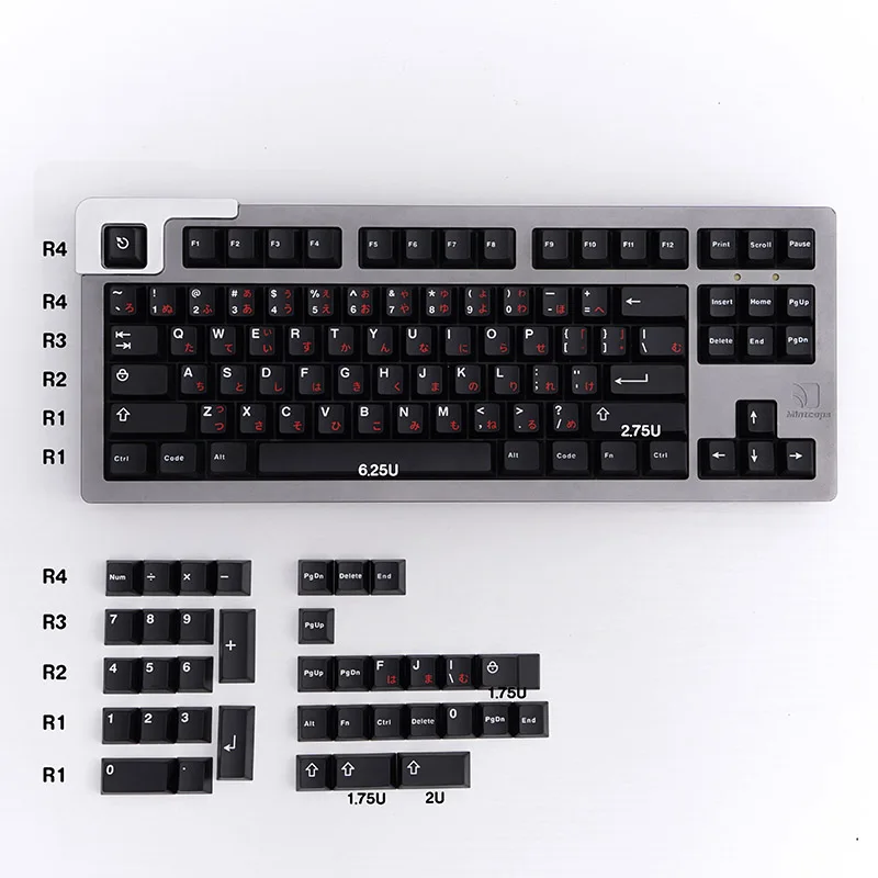GMK-YMK-Cherry-Profile-Keycaps-124-Key-Tripleshot-Black-Japanese-Keycap-For-Mechanical-Keyboard ...