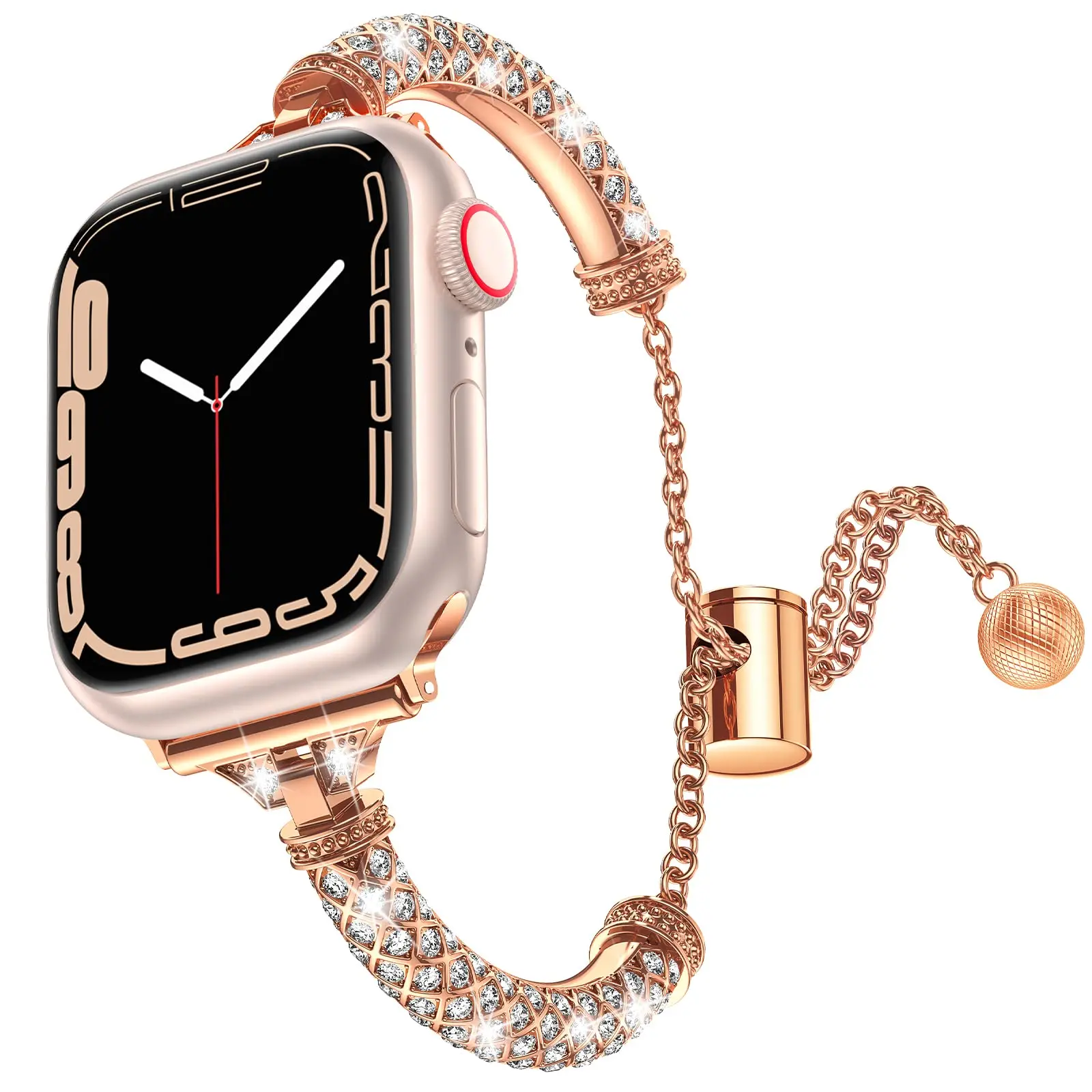 Bling-Band-Compatible-with-Apple-Watch-Band-Dressy-Metal-Bracelet-with ...