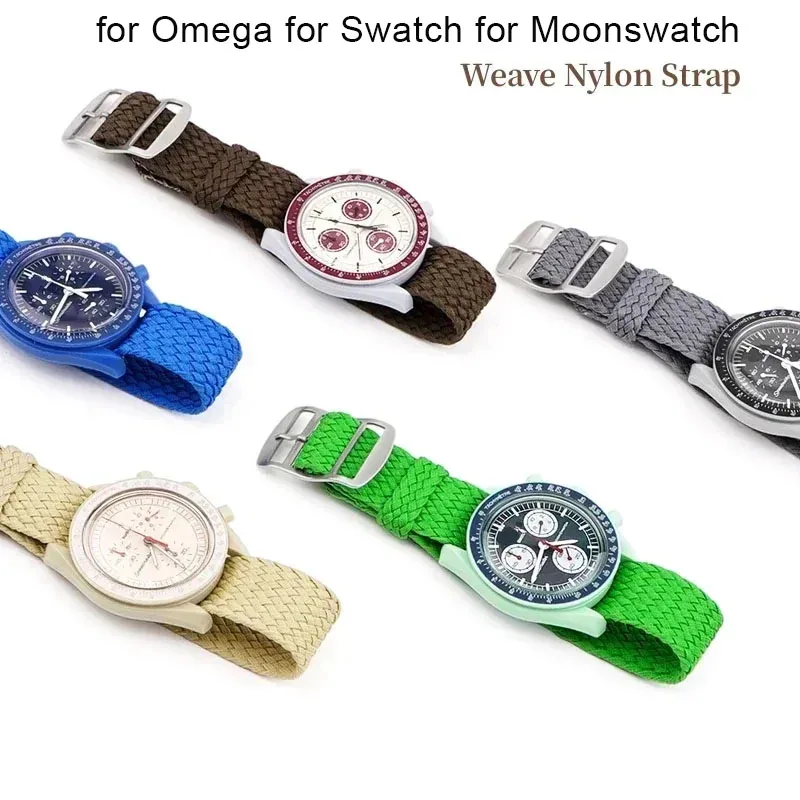 20mm-Fabric-Woven-Watchband-for-Omega-for-MoonSwatch-Constellation ...