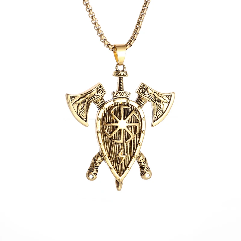 Retro-Mythology-Odin-Crow-Double-Ax-Lightning-Shield-Pendant-Apollo ...
