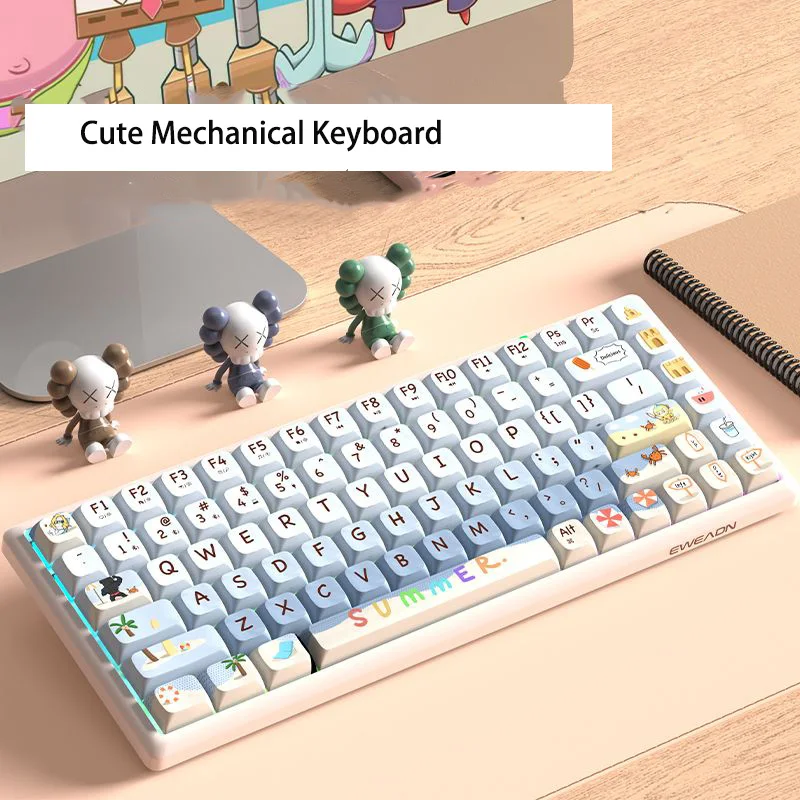 84Key-Mechanical-Keyboard-Wireless-Bluetooth-Cute-Cherry-Axis-Tablet ...