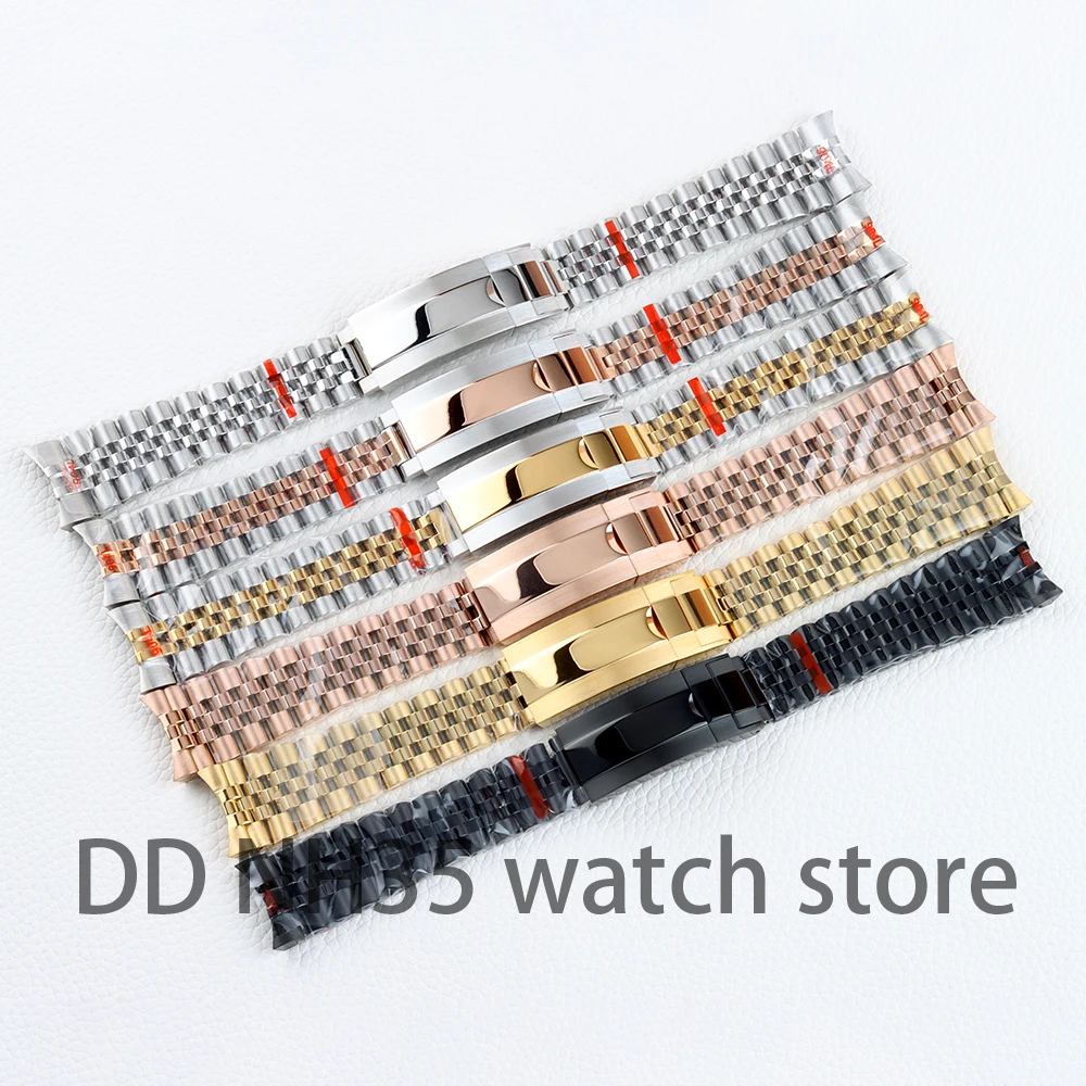 20MM Width Jubilee Bracelet 316L Soild Stainless Steel Glide Lock Clasp ...