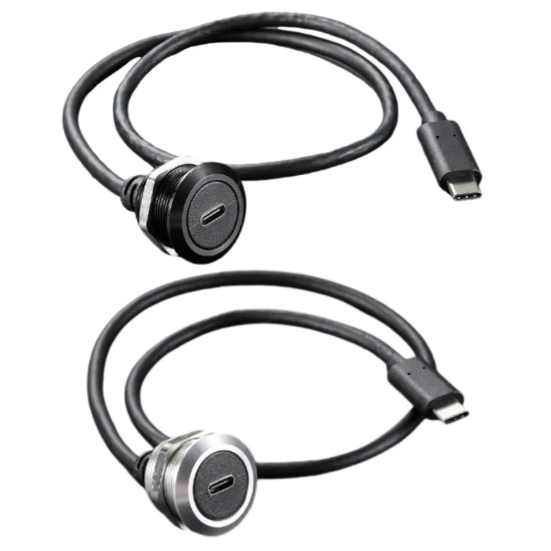 d-type-screw-panel-chassis-mount-circular-usb-c-type-c-female-male ...