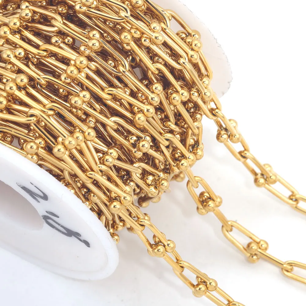 1m Stainless Steel U Shape Ball Chain Handmade Chains For Necklace ...