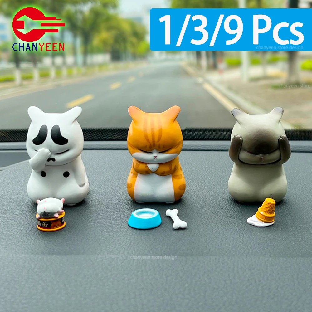 Kawaii Cat Figures Home Mini Model Home Decoration | Car Decoration ...