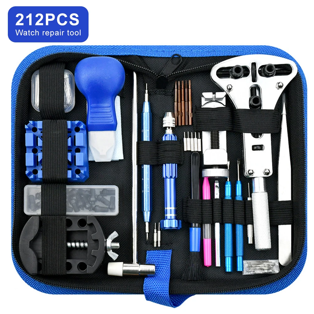 212Pcs-Professional-Watchmaker-kit-Repair-Tool-Set-144pcs-Watch-Strap ...