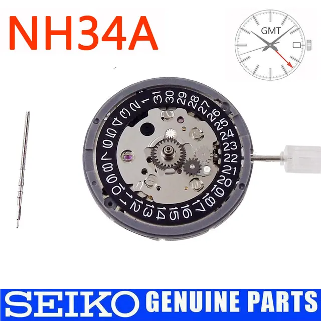 3H/9H Genuine Watch Movement Part NH34A NH34 GMT Mechanism for nh34 gmt ...