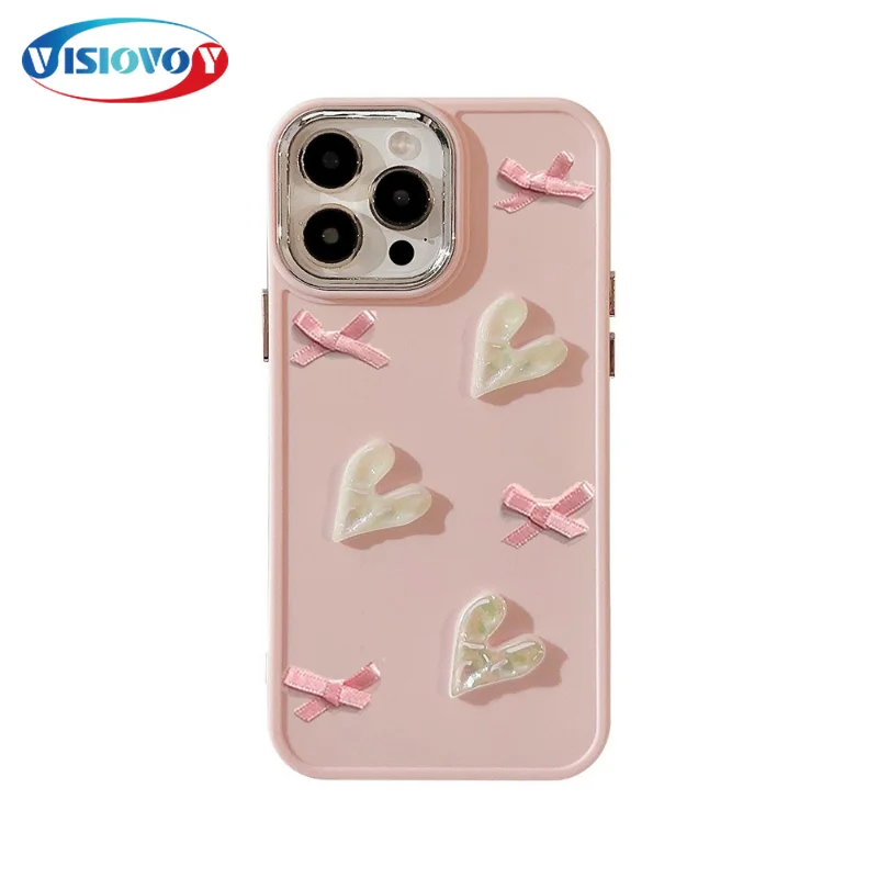 Pink-Love-Bow-Phone-Case-For-Iphone-15-14-13-Pro-Max-DIY-Love ...
