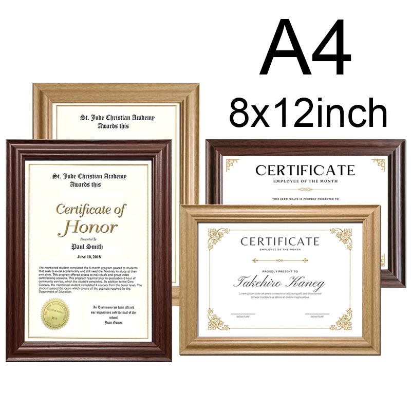 1-2pcs-8x12in-Wood-Phoro-Frame-A4-Certificate-Document-Honor-Frame ...