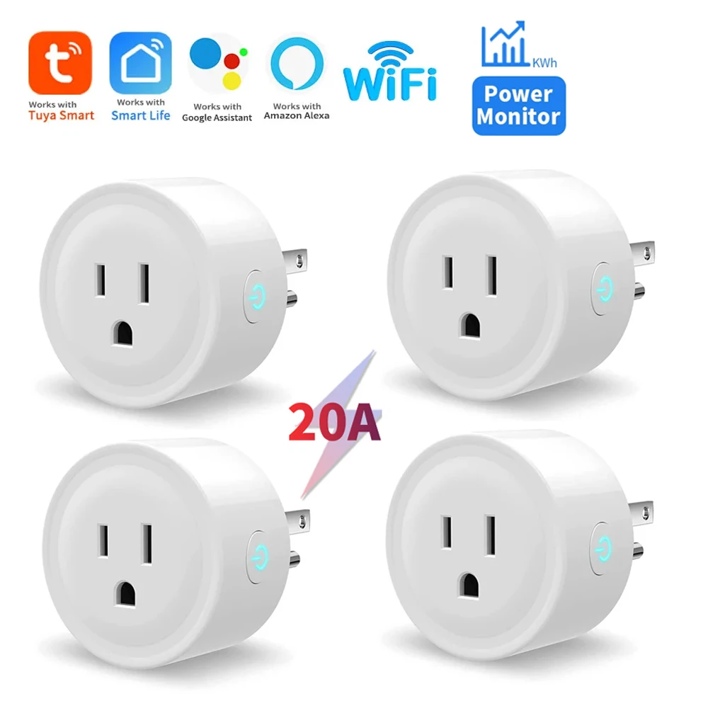 Tuya Smart Plug WiFi Socket 20A with Power Monitoring US Canada Mexico ...