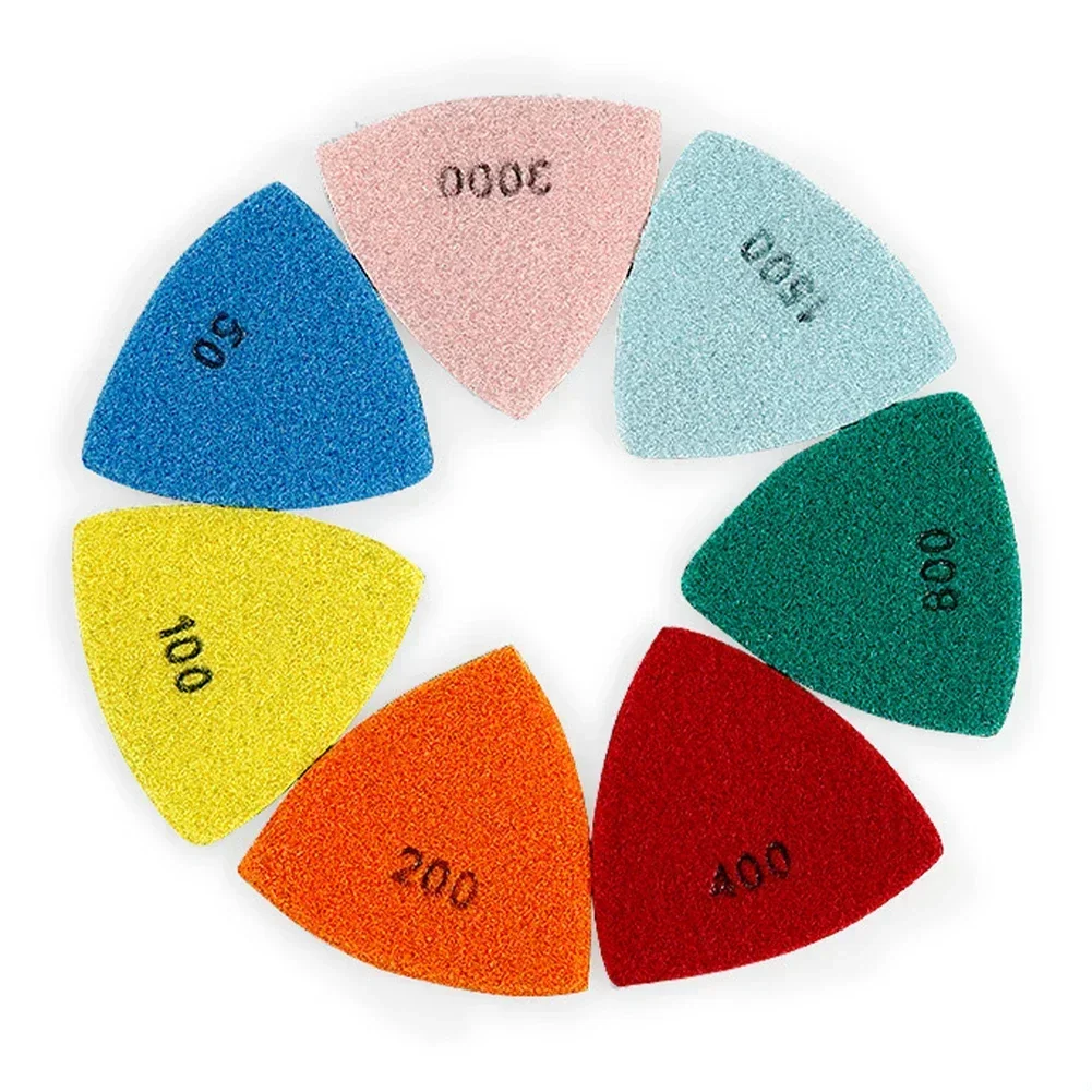 1pcs 90mm Triangle Dry Polishing Pads For Granite Marble Concrete Stone ...