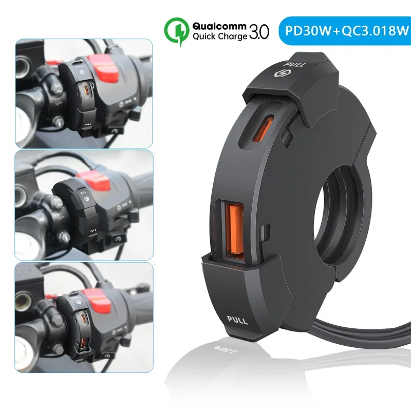 MoStar-cargador-USB-para-motocicleta-soporte-de-montaje-para-manillar ...