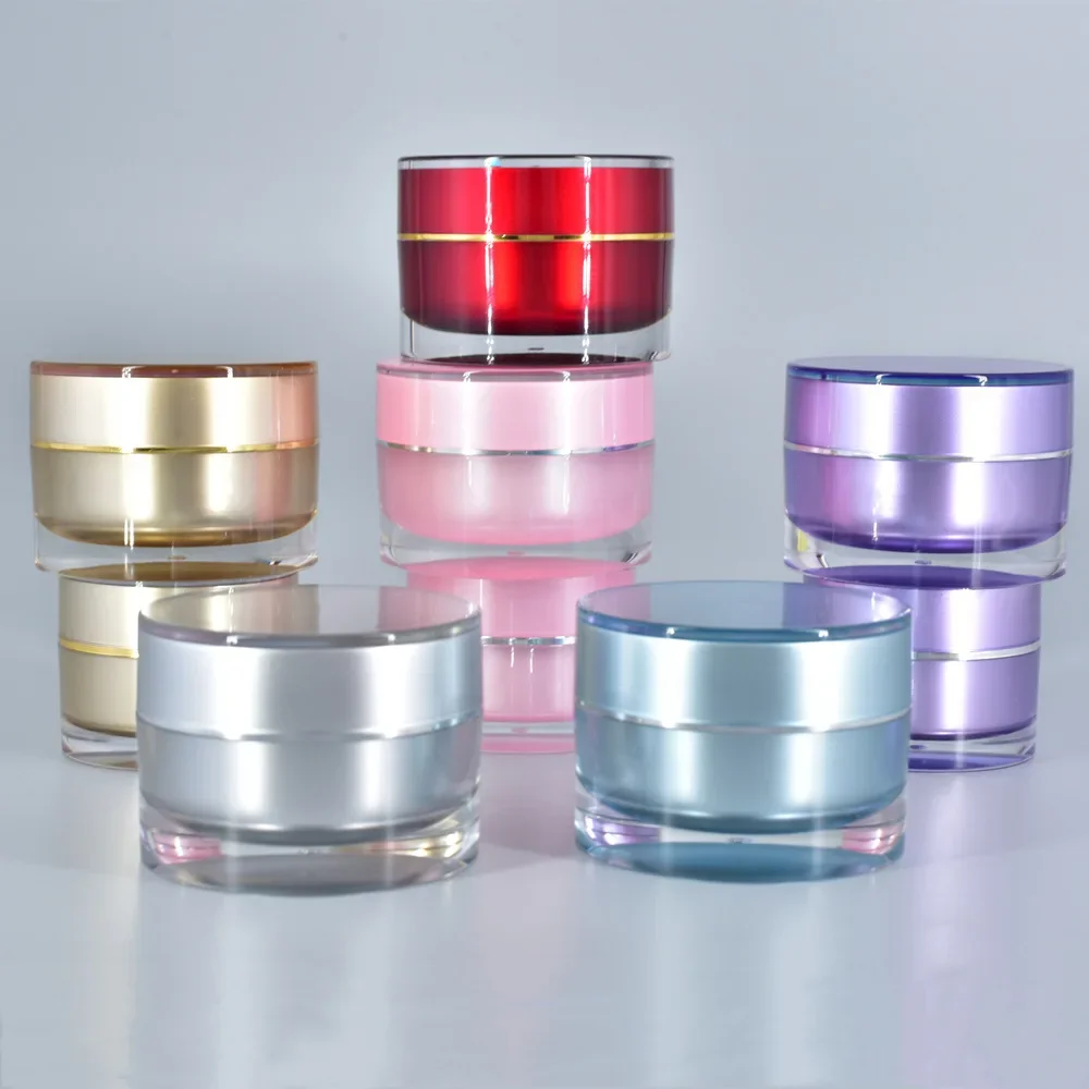 1PCS straight round bottle 10g15g20gPS acrylic cream bottle cosmetic ...