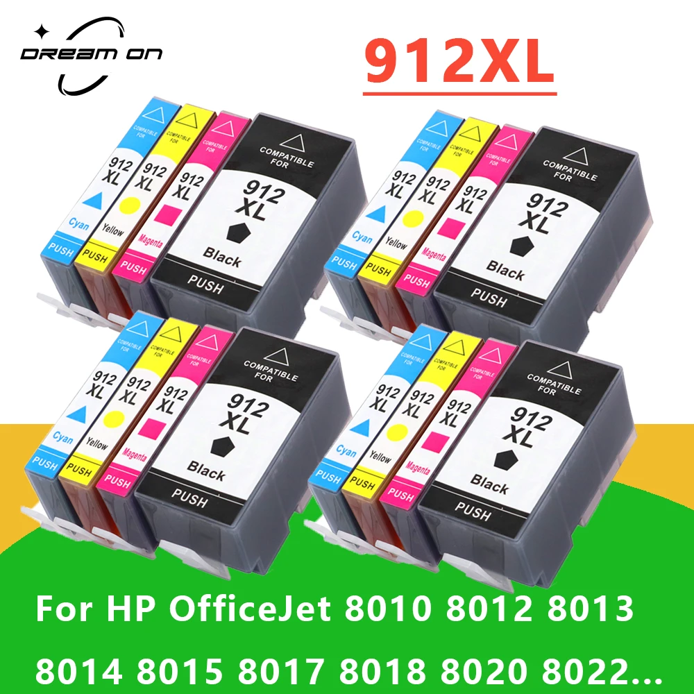 Cartucho-de-tinta-para-HP-Office-Jet-912-XL-912XL-HP912-Cor-Premium ...