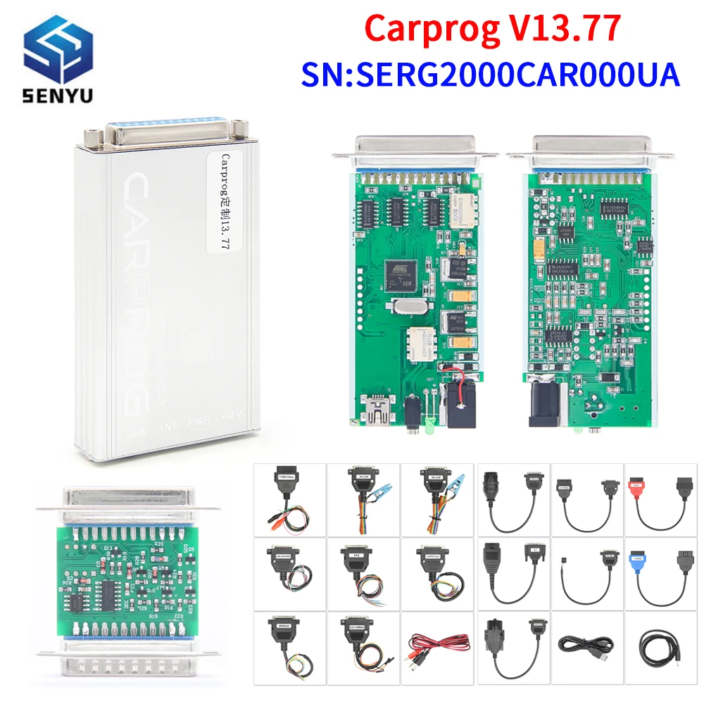 Carprog V13.77 Full Set 21 Adapter Cable Auto ECU Chip Tuning Repair ...