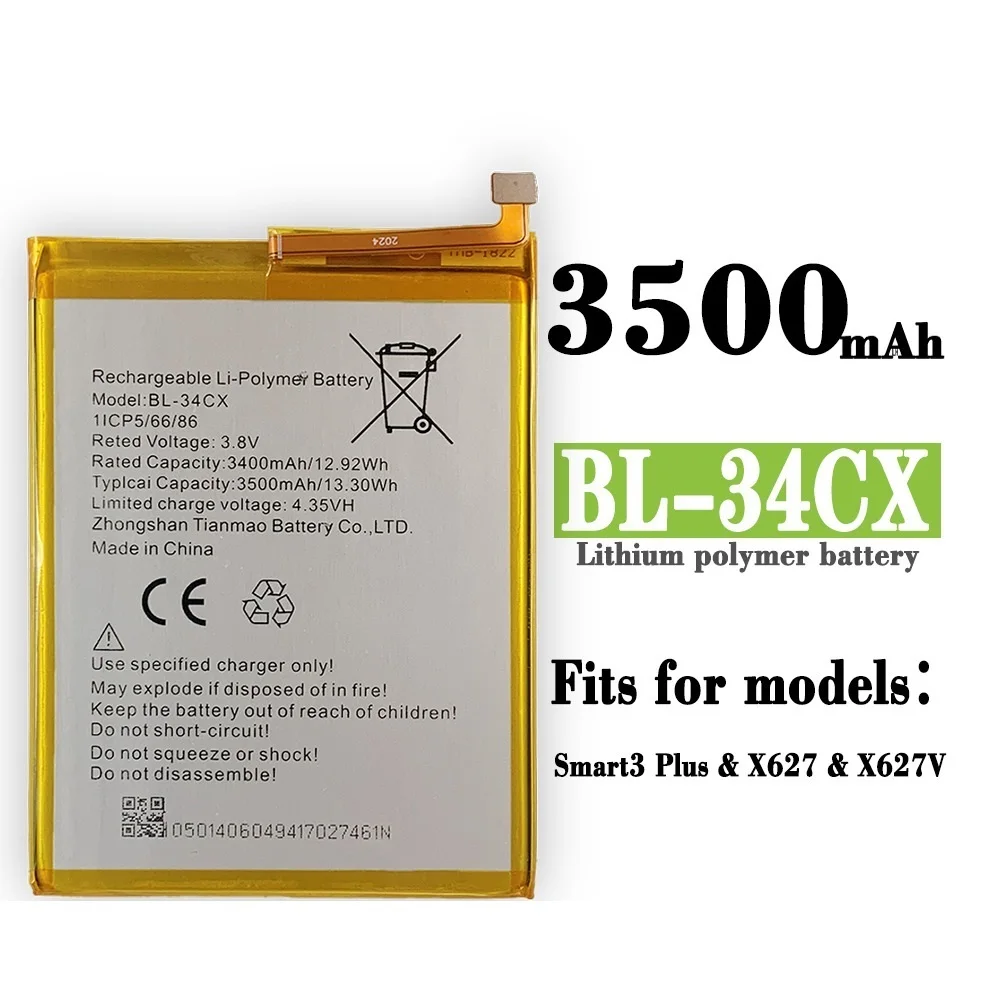 Aplicable INF NIX X627 / Smart3 Plus teléfono móvil 34CX batería ...