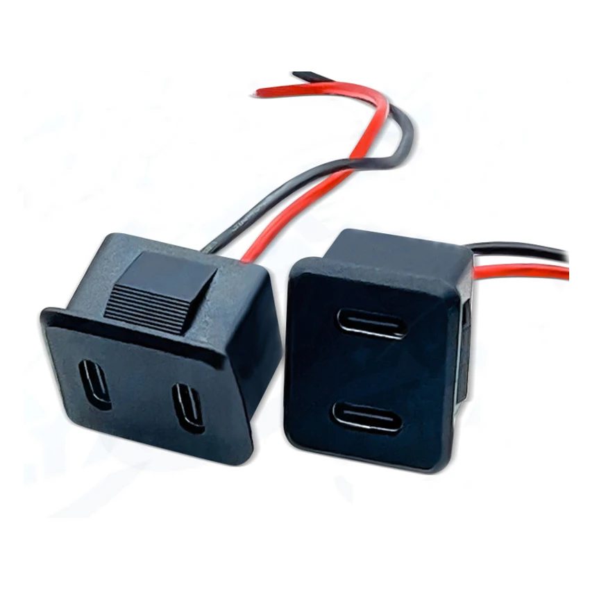 1pc-Double-Layer-USB-Female-Base-Type-C-Charging-Socket-Power-Socket ...