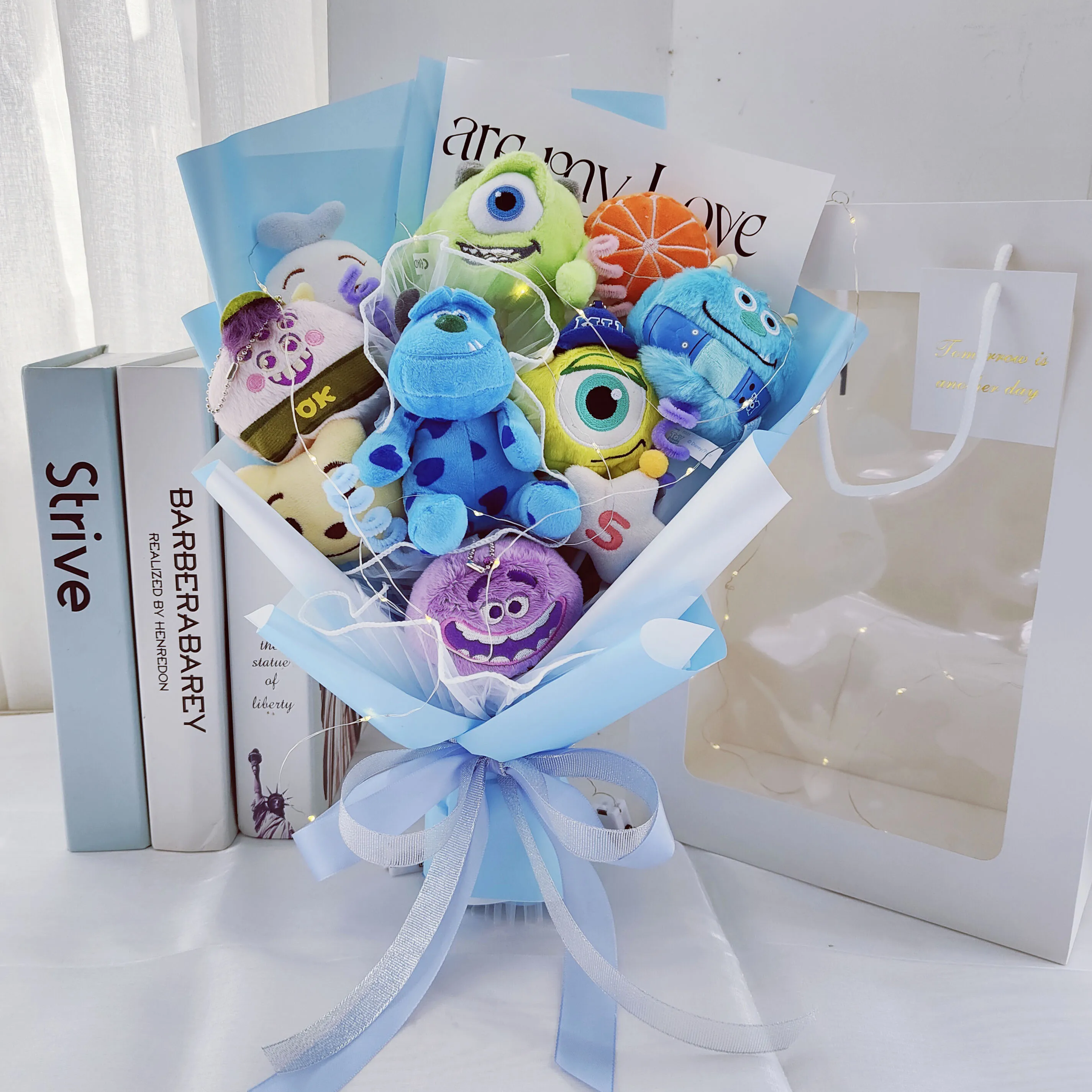 Generic Stitch Plush Toys With Soap Flower Cartoon Bouquets Stitch ...
