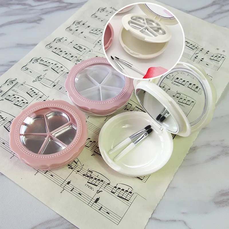 1pcs Flower Empty 5 Grids Powder Compact Eyeshadow Case Lipstick ...