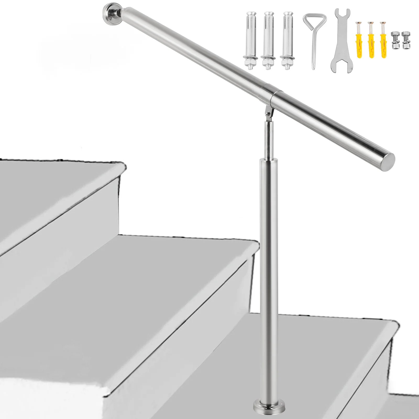 Vevor-1-2-Stap-Trap-Reling-Stap-Leuning-Roestvrij-Stalen-Rail-Voor ...