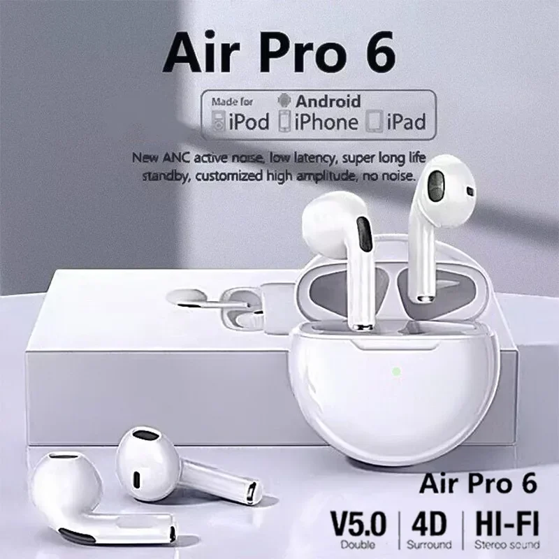 Original-Air-Pro-6-TWS-Fone-Bluetooth-Headphones-Wireless-Earphones-Mic-Pods-InEar-Earpods-Pro6 ...