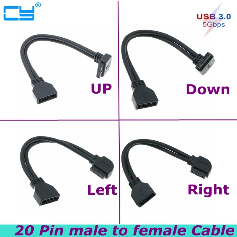 High-Speed-Chassis-Front-Elbow-90-Degree-20Pin-19Pin-Extension-Cable ...