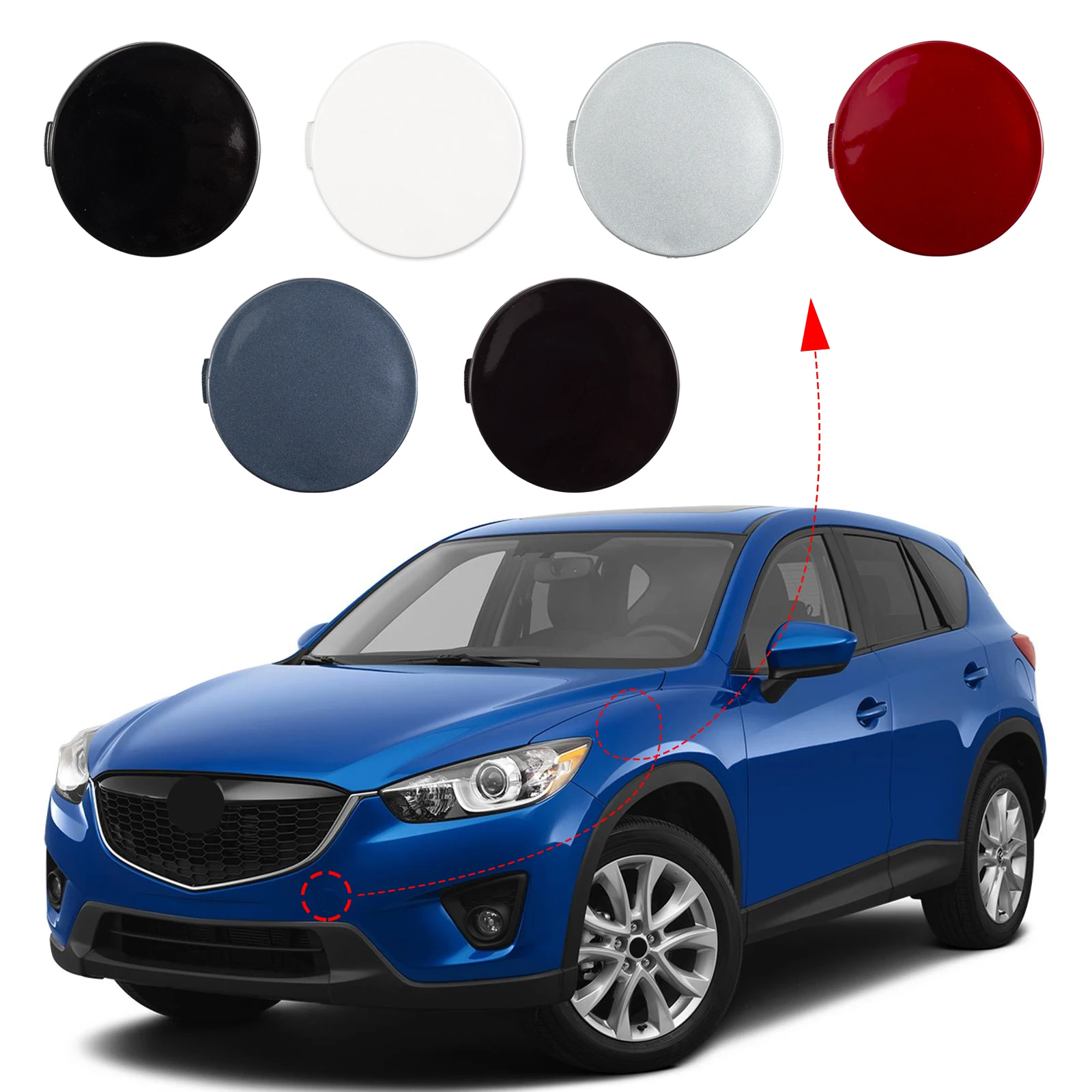 Front Bumper Tow Hook Cover Cap Towing Eye For Mazda CX-5 Accessories ...