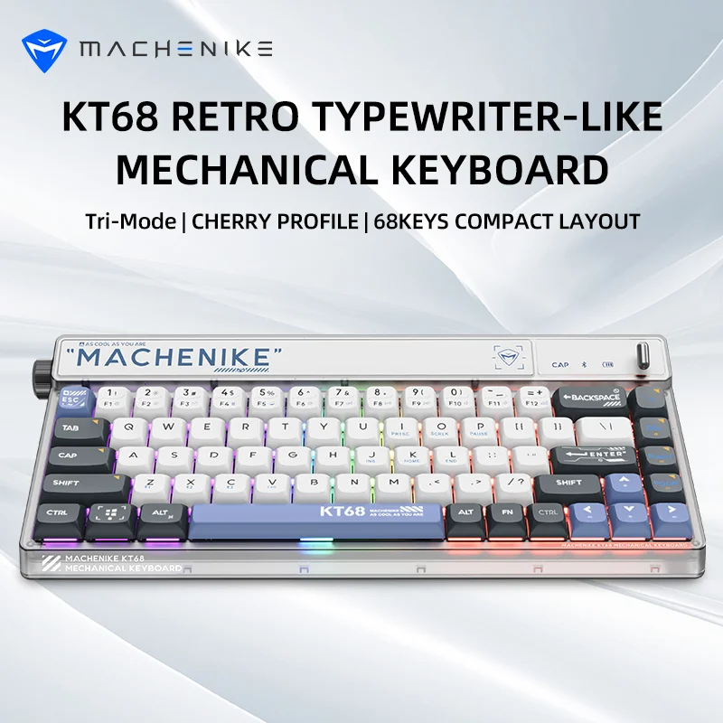 Machenike KT68 Mechanical Keyboard 68Keys RGB Hot-Swap Cherry Profile ...